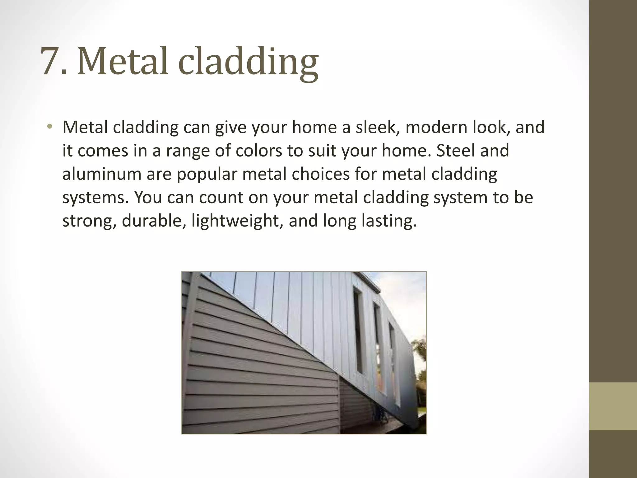 7 Types of Cladding | PPTX
