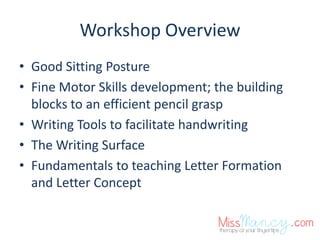 Fine motor foundations for handwriting success | PPTX