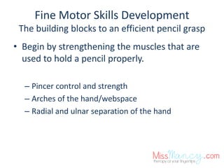 Fine motor foundations for handwriting success | PPTX