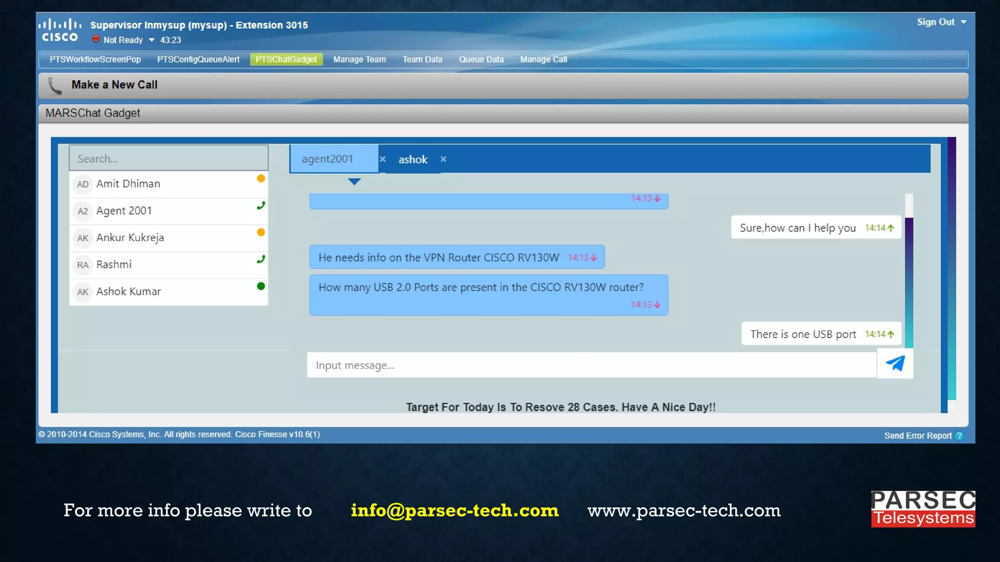 Cisco Finesse Chat Gadgets | PPS