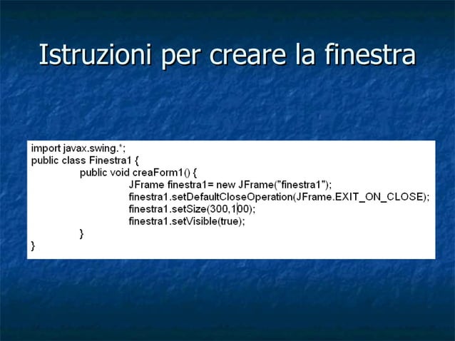 Finestra Grafica Java | PPT