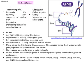 Fine structure of Gene (structure and Regions of gene), chromosomal ...