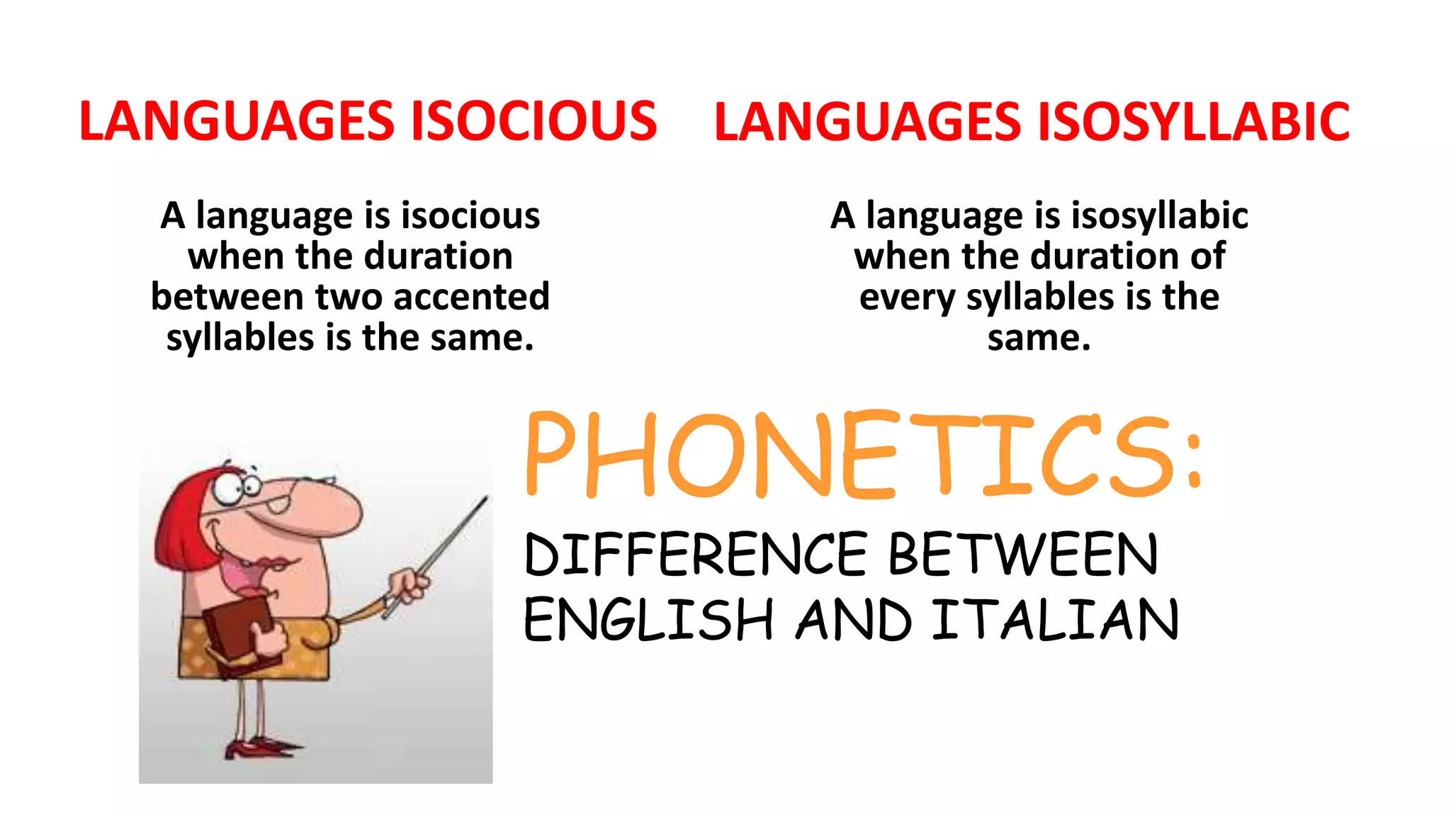 Fonetical differences between english and italian (1) | PPT