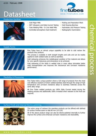 Fine Tubes Literature | PDF