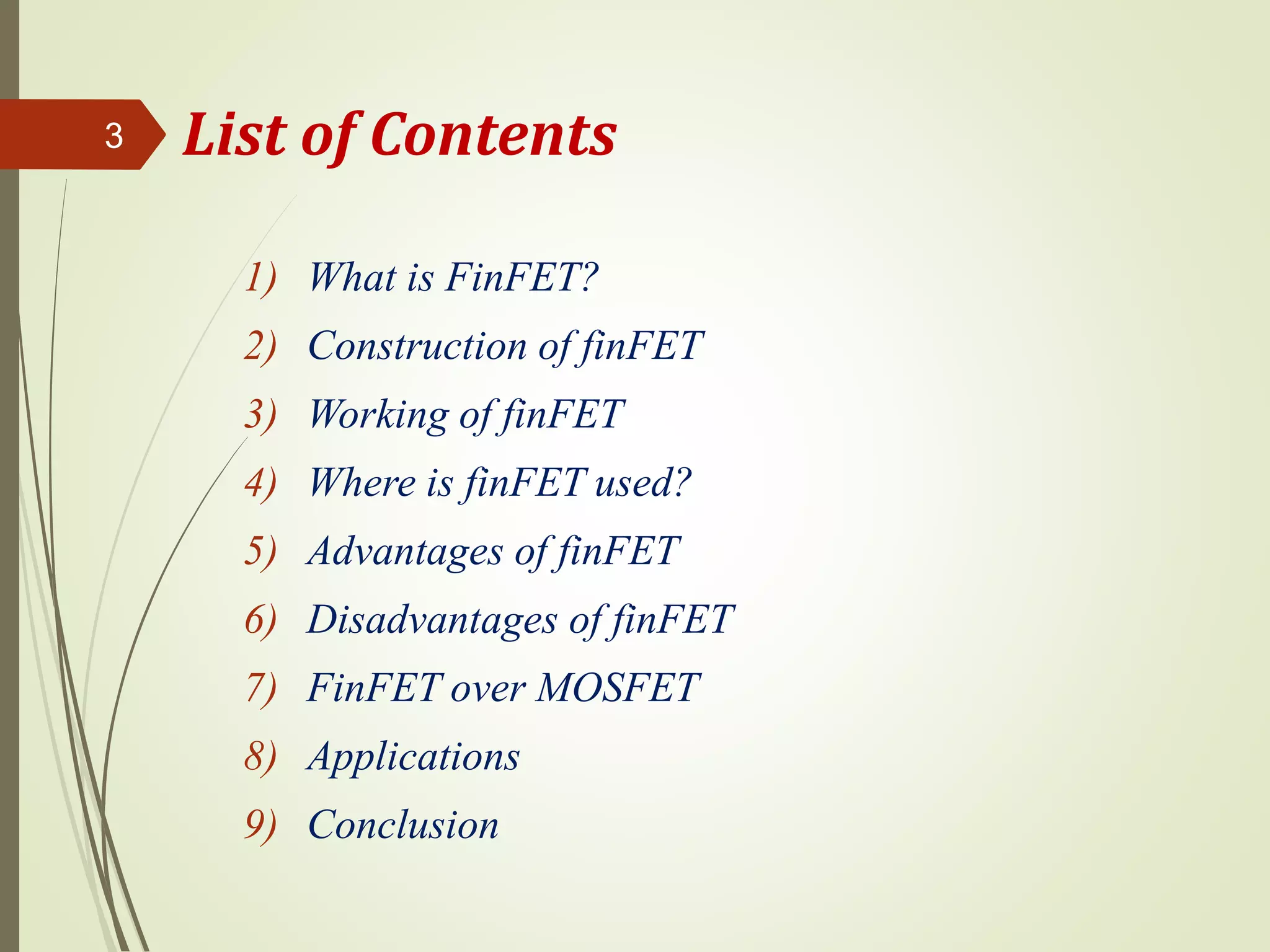 Introduction to FINFET, Details of FinFET | PPTX