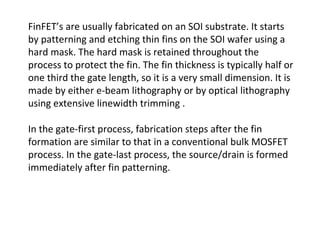 Fin Fet Technology by SAMRA | PPT