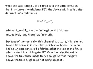 Fin Fet Technology by SAMRA | PPT