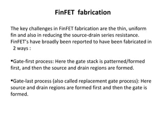 Fin Fet Technology by SAMRA | PPT