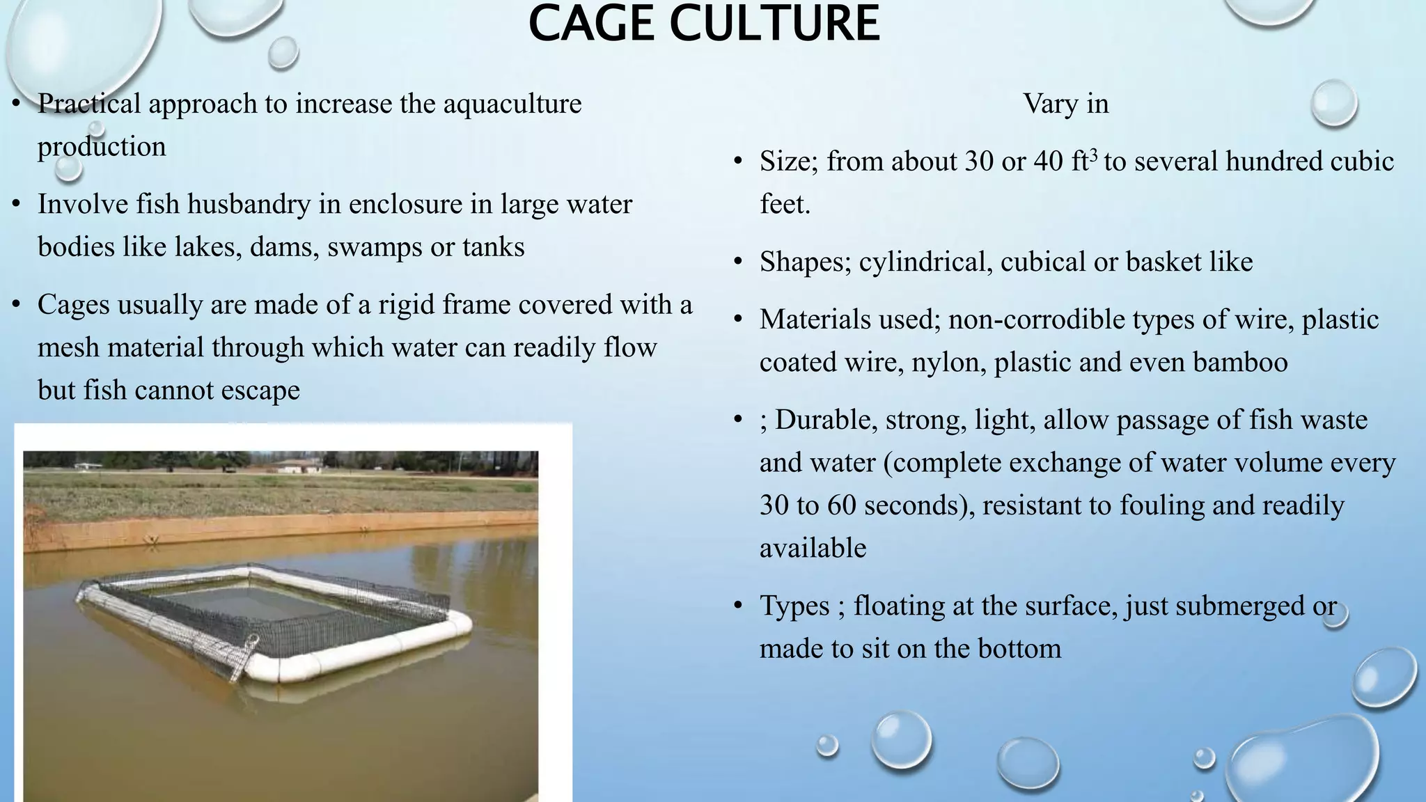 Finfish culture systems and practices | PPTX