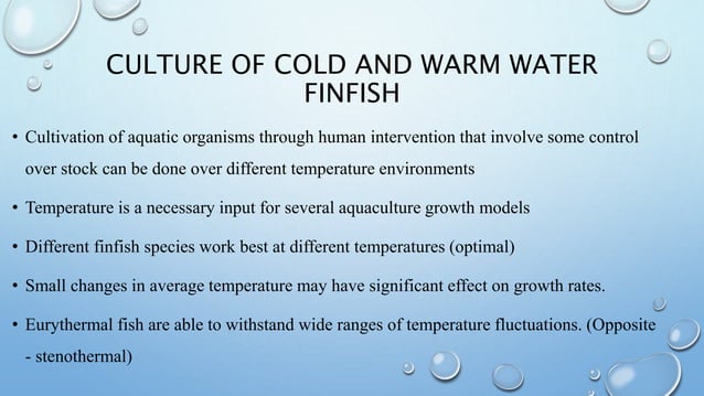 Finfish culture systems and practices | PPTX