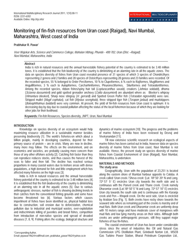 Fin fish resources from mangroves imrj | PDF