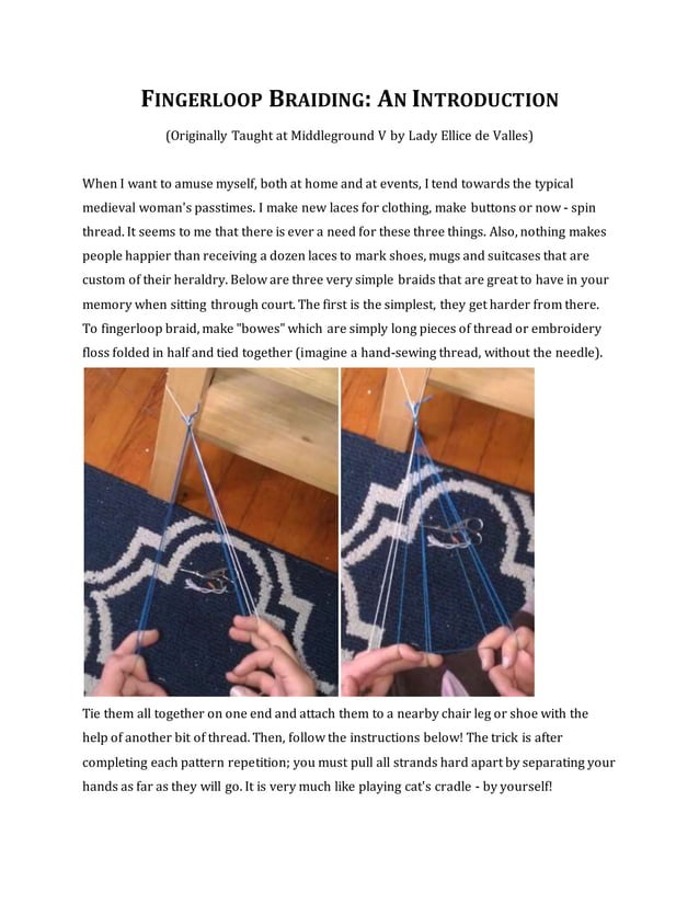 Fingerloop braiding class | DOCX | Needlework | Arts and Crafts