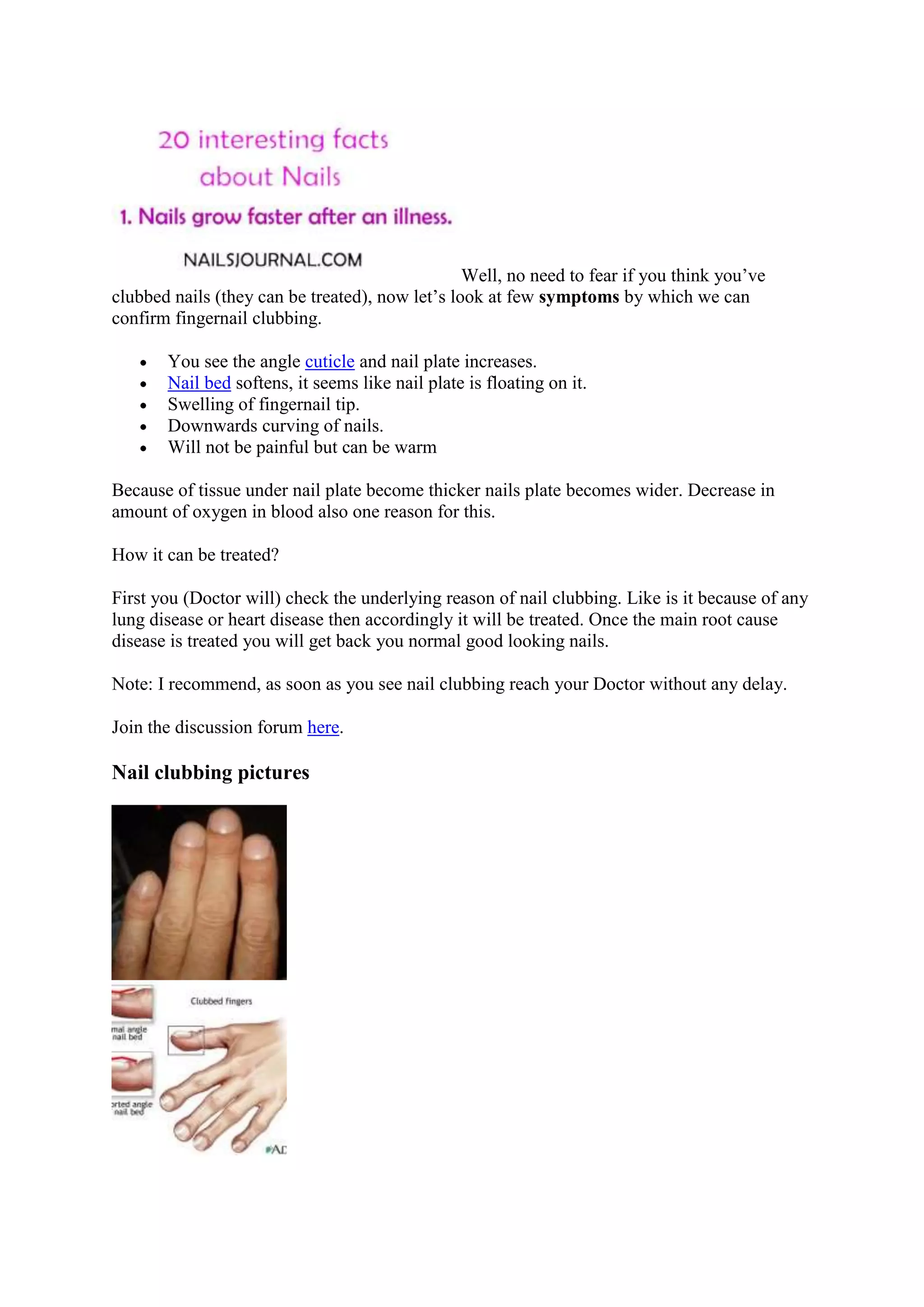 Fingernail clubbing causes | DOCX