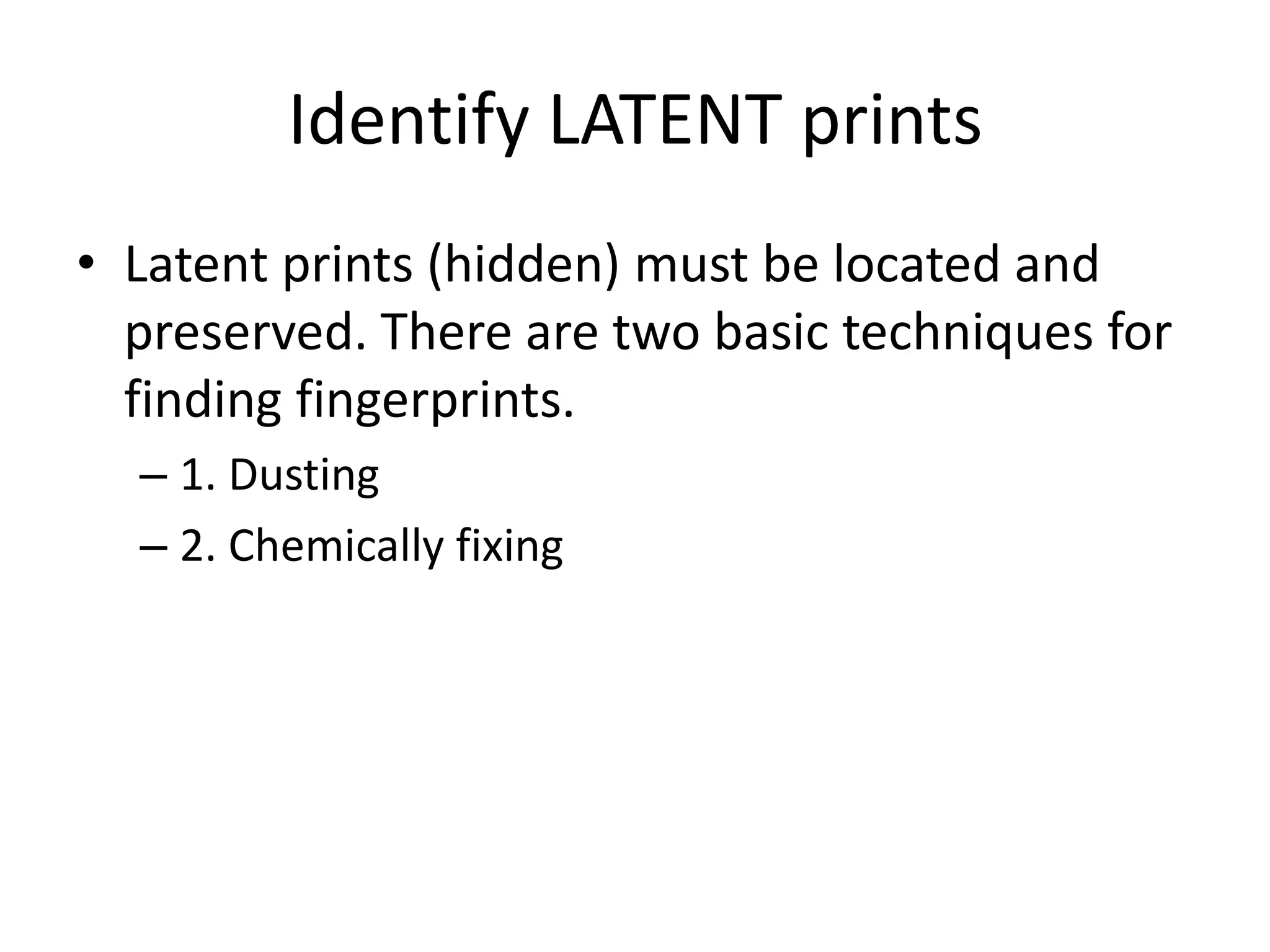 CSI'/ Forensics Fingerprint Identification | PPTX