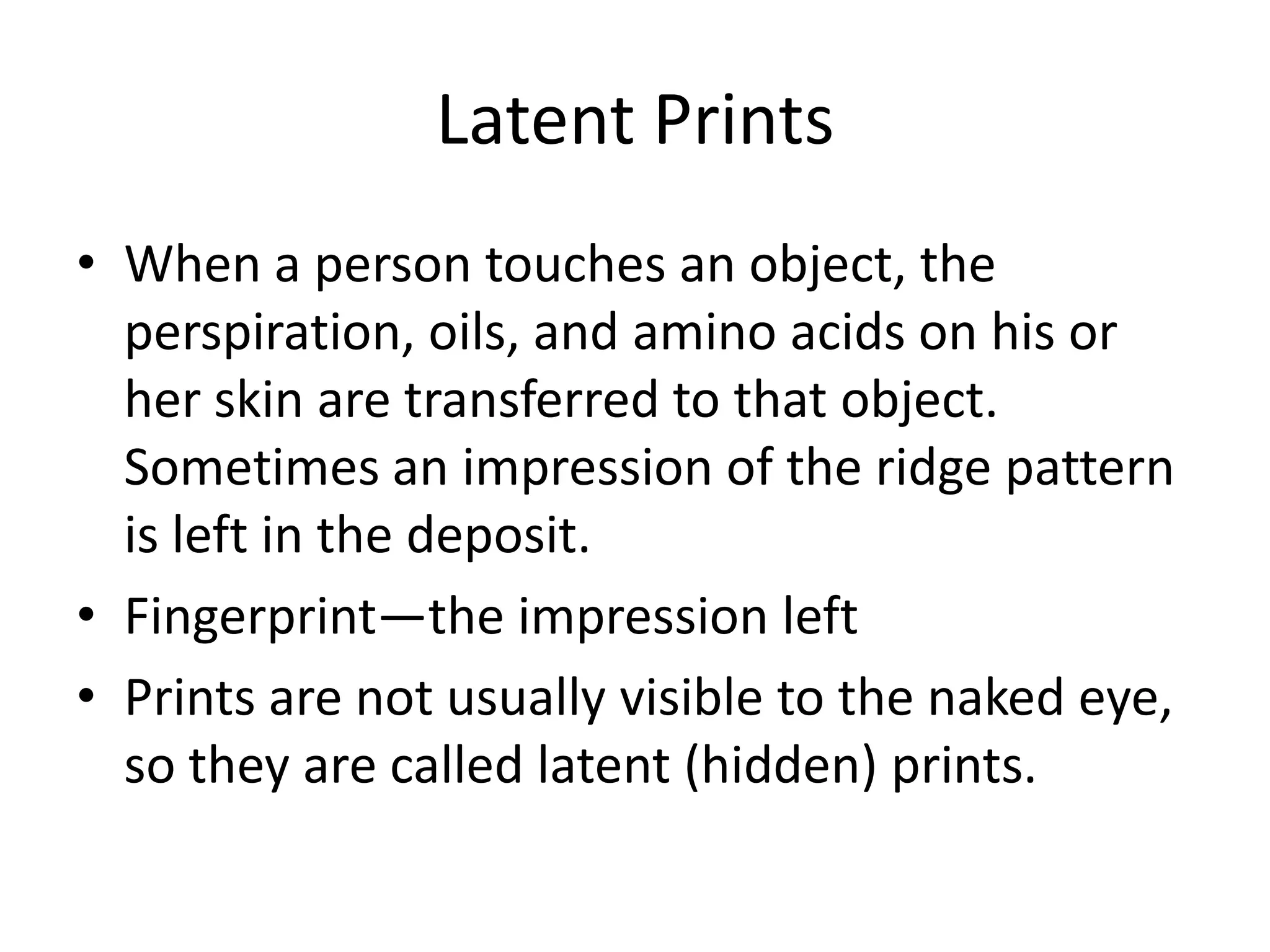 CSI'/ Forensics Fingerprint Identification | PPTX