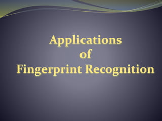 Correlation based Fingerprint Recognition | PPTX