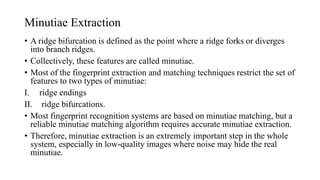 Fingerprint recognition presentation | PPTX
