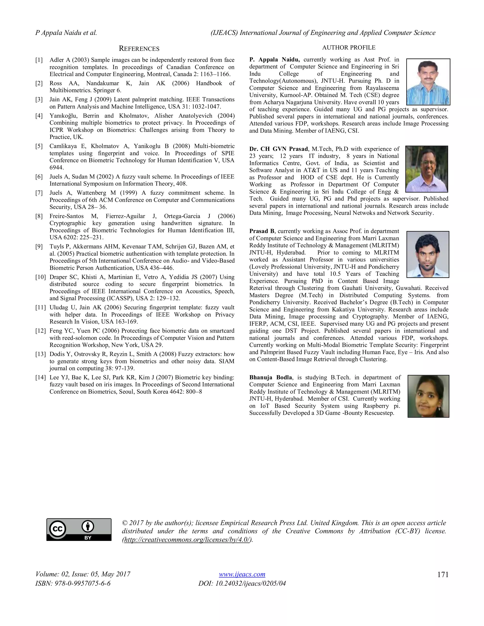 Fingerprint And Palmprint Multi Modal Biometric Security System Pdf