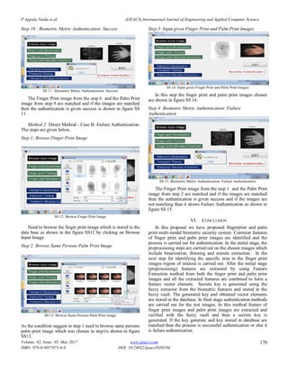 Fingerprint and Palmprint Multi-Modal Biometric Security System | PDF