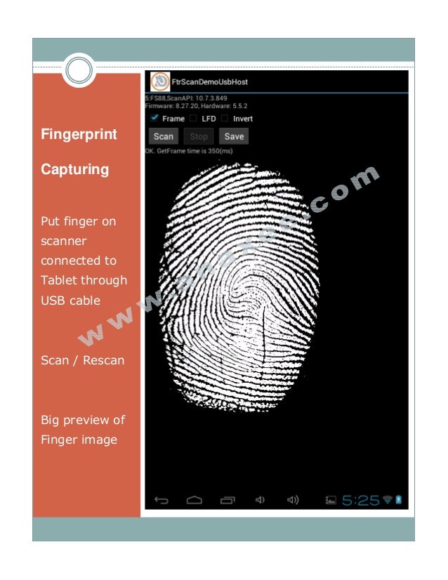 Fingerprint Capturing And Processing On Android Tablet