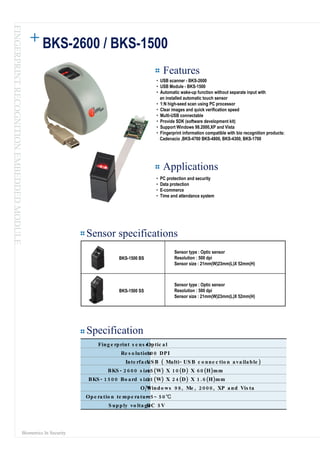 FINGERPRINT RECOGNITION EMBEDDED MODULE | PDF