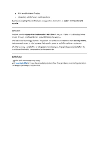 Fingerprint Access Control DFW Dallas: The Future of Smart Business ...