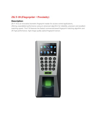 Fingerprint access control quotation www.unicodebd.com