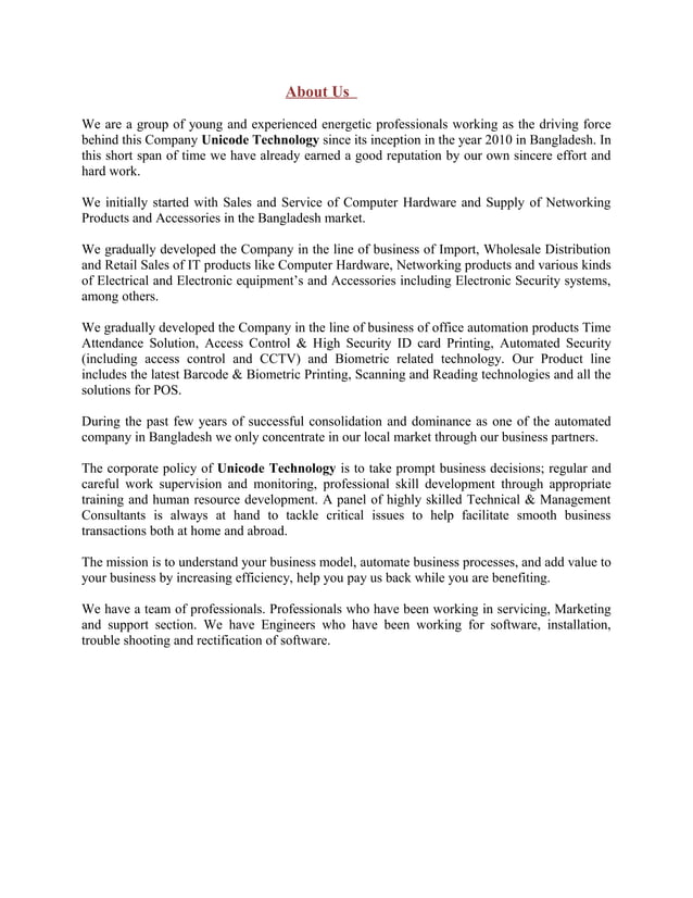 Fingerprint access control quotation www.unicodebd.com