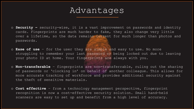 Fingerprint Authentication Using Biometric And Aadhar Card Fingerprint | PPTX | Operating ...