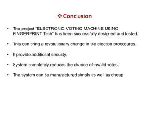 Finger print based EVM by saurabh | PPTX