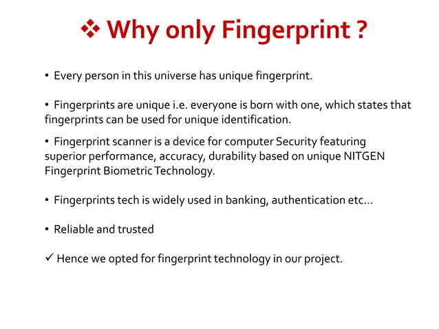 Finger print based EVM by saurabh | PPT