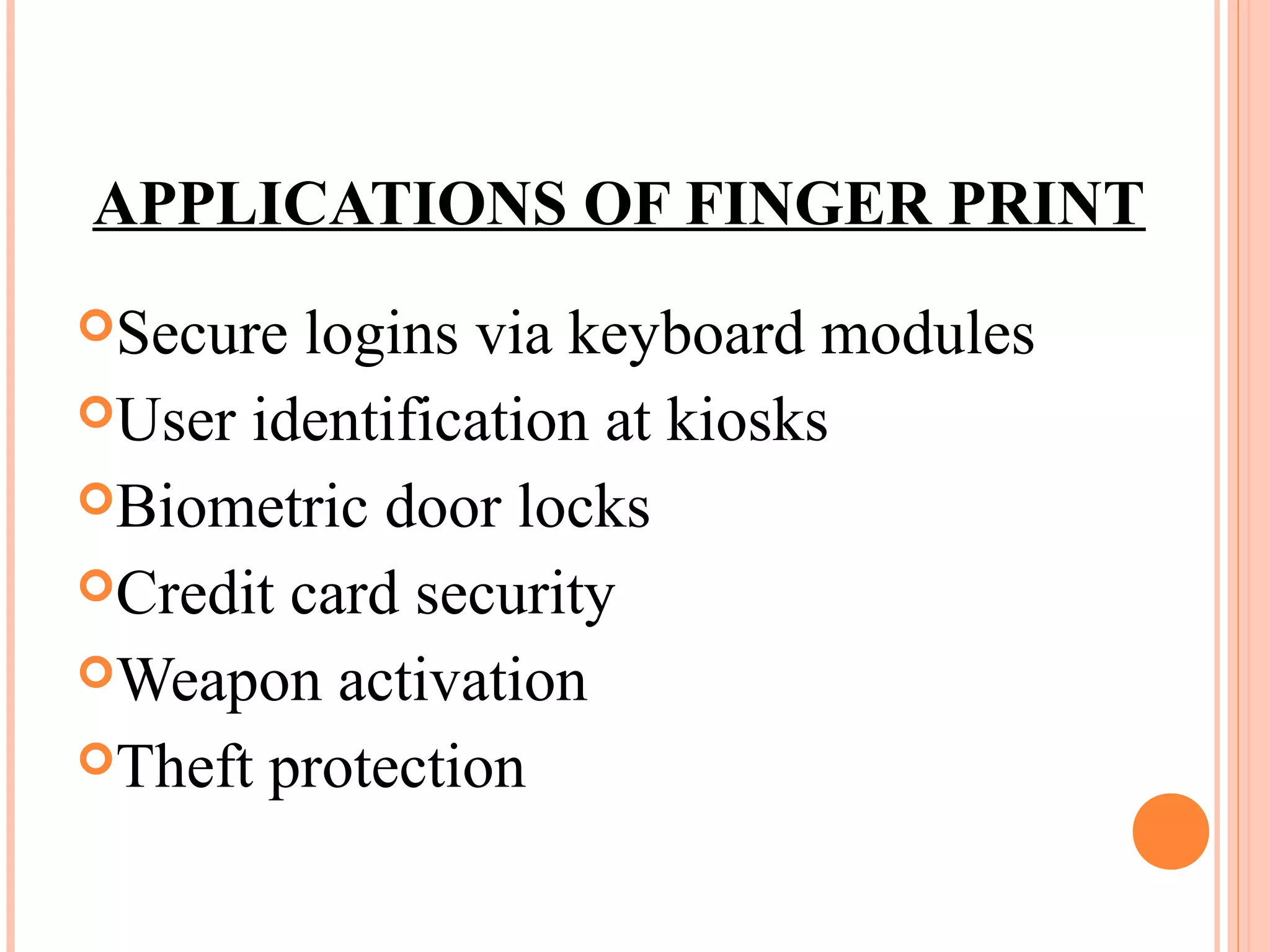 Finger print based door access system | PPT