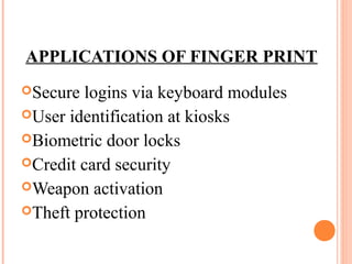 Finger print based door access system | PPT
