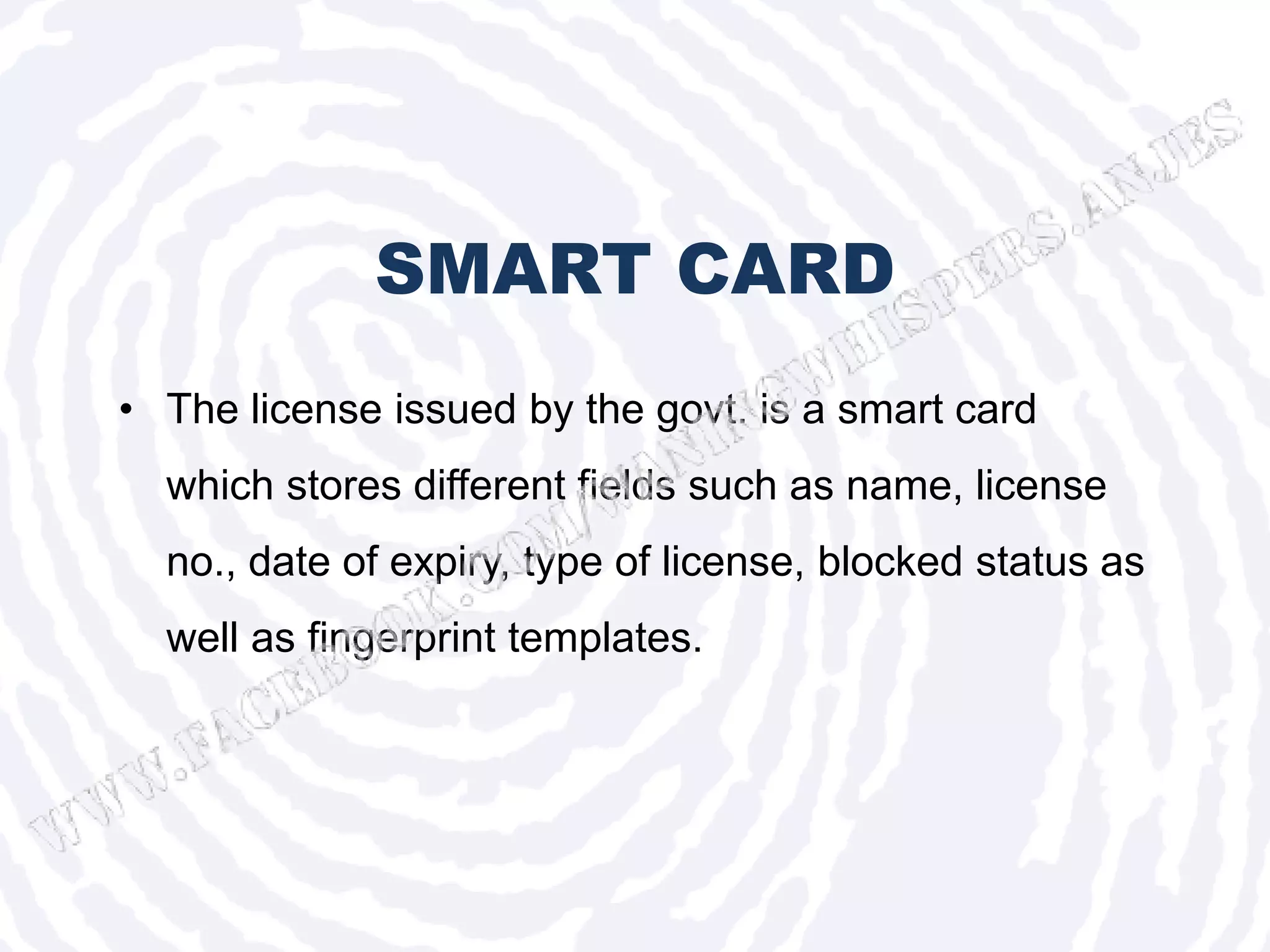 FINGERPRINT BASED LICENSING SYSTEM FOR DRIVING | PDF