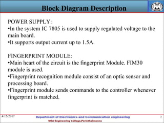 "Fingerprint based portable attendance system" | PPT
