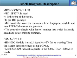 "Fingerprint based portable attendance system" | PPT