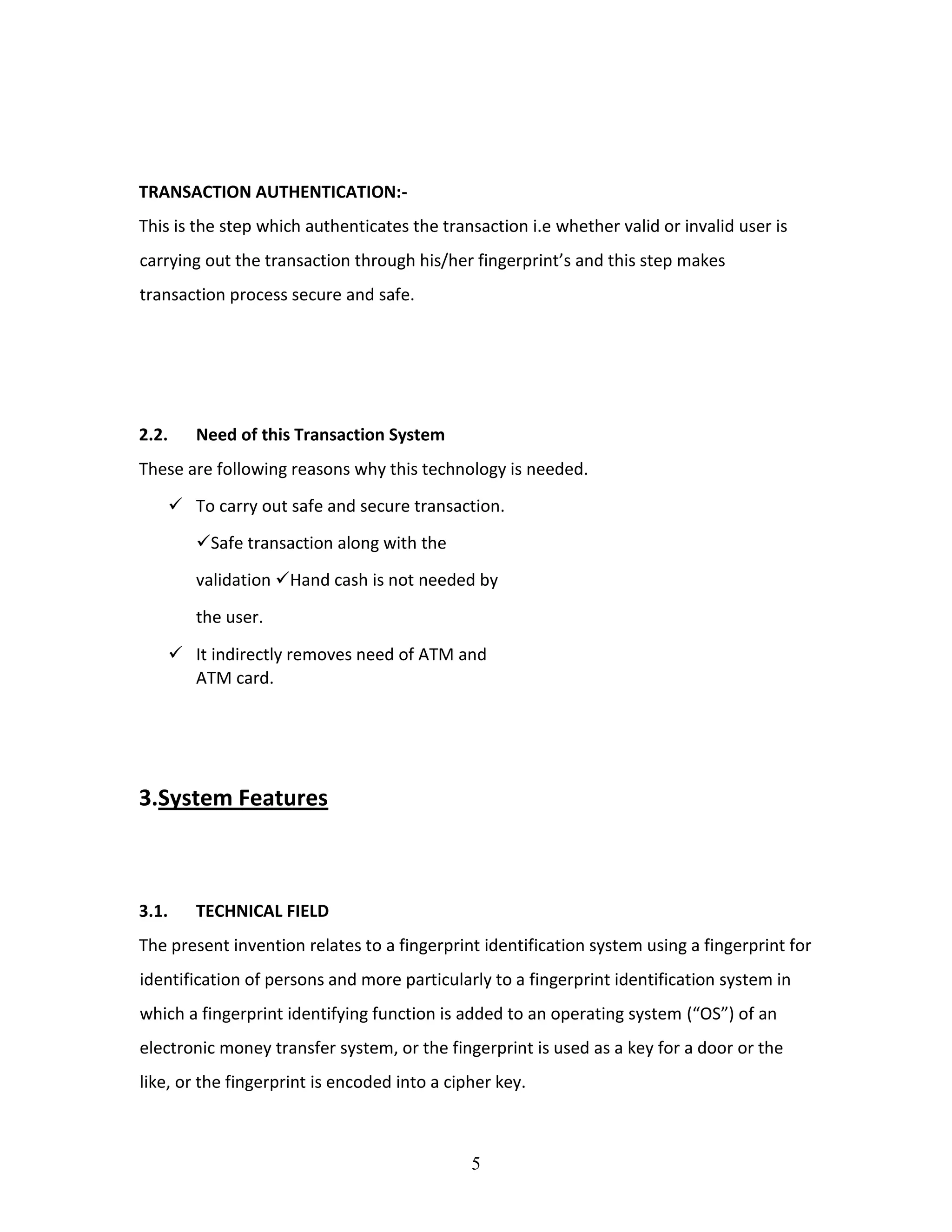 Fingerprint based transaction system | DOCX | Databases | Computer Software and Applications