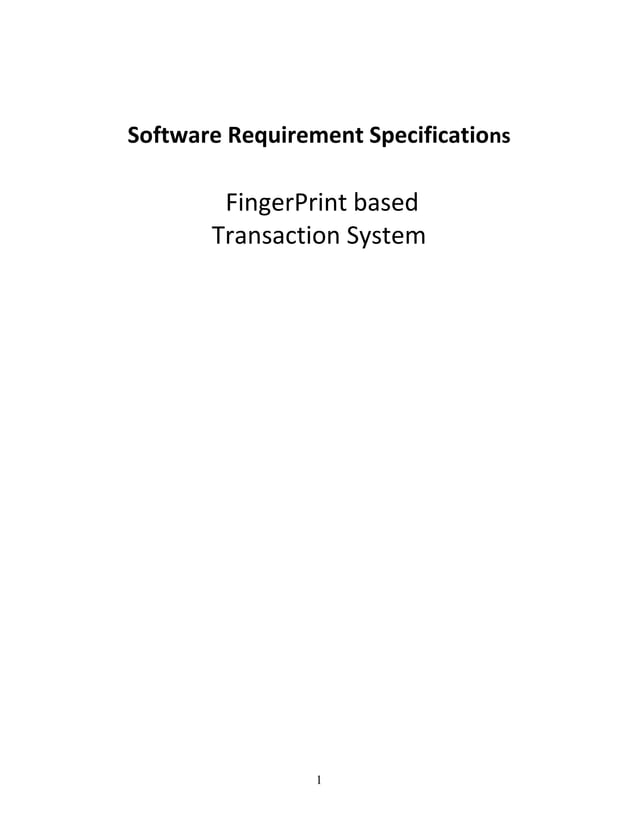 Fingerprint based transaction system | DOCX | Databases | Computer Software and Applications