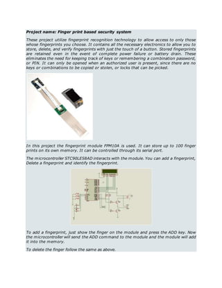 Fingerprint base security system | DOCX