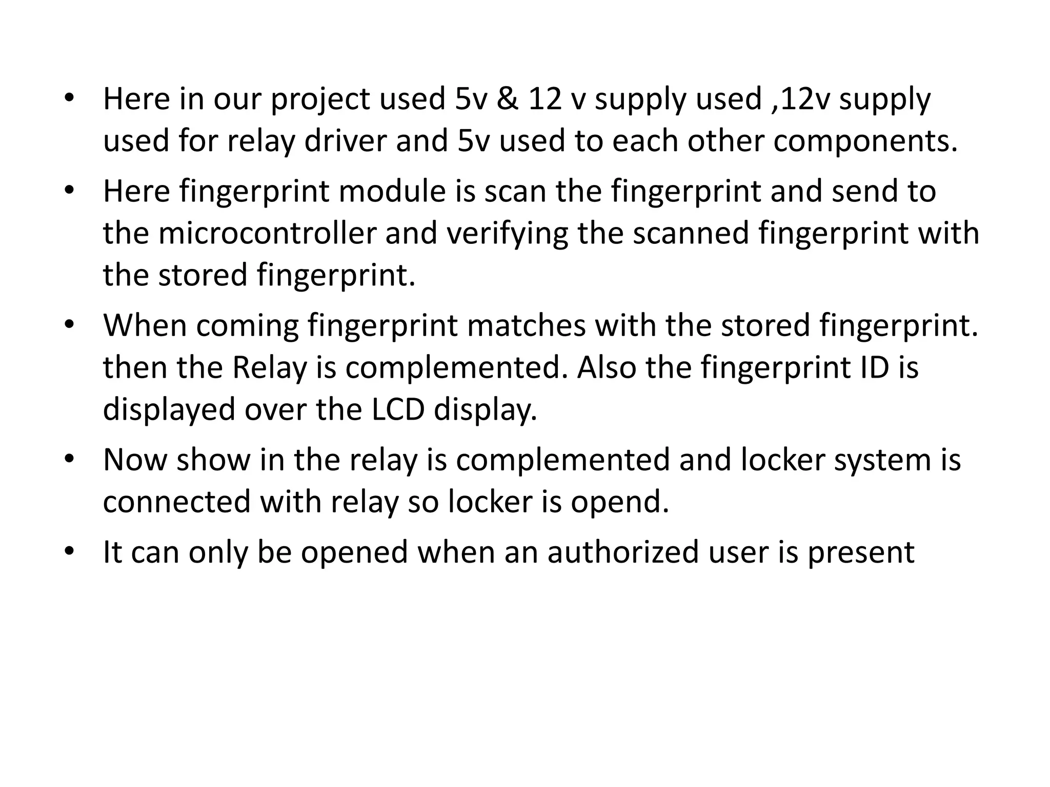Fingerprint base security system | PPTX