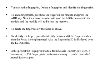 Fingerprint base security system | PPTX