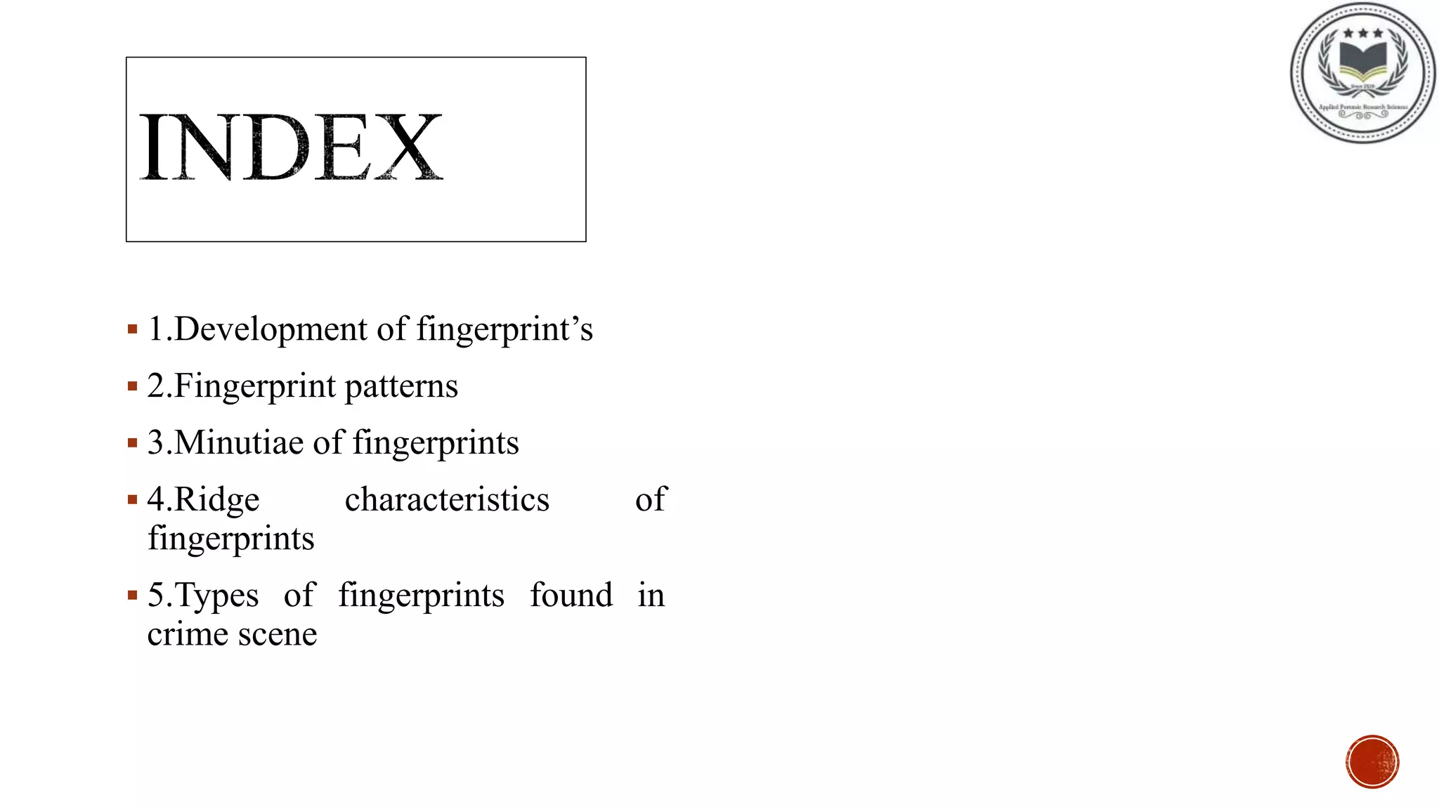 fingerprint characteristics | PPTX