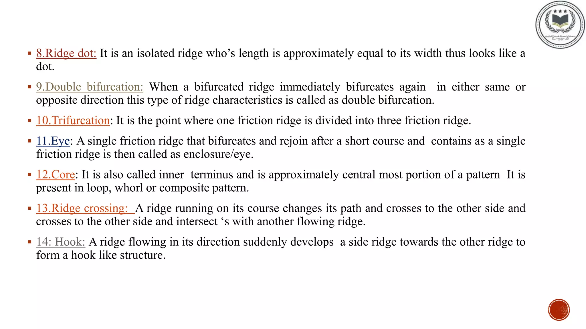 fingerprint characteristics | PPTX