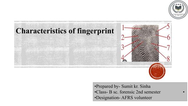 fingerprint characteristics | PPTX
