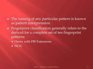 Fingerprint classification rules | PPTX | Geography | Science