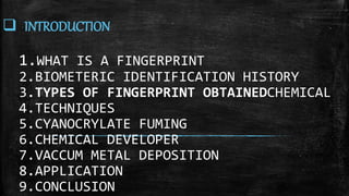fingerprint detection method ( forensic science) | PPT