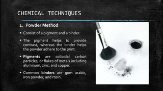 fingerprint detection method ( forensic science) | PPT