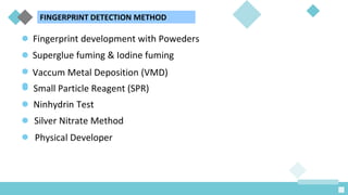 Fingerprint development methods Presentation.pptx | Chemistry | Science
