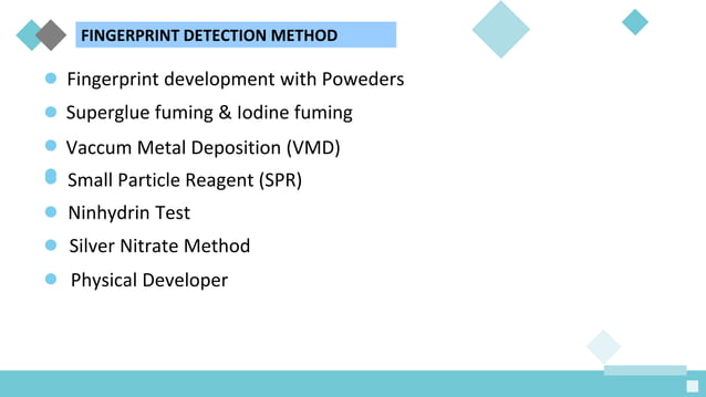 Fingerprint development methods Presentation.pptx | Chemistry | Science