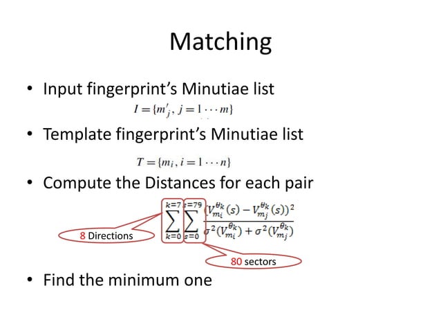 Fingerprint matching from minutiae texture maps -com | PPT